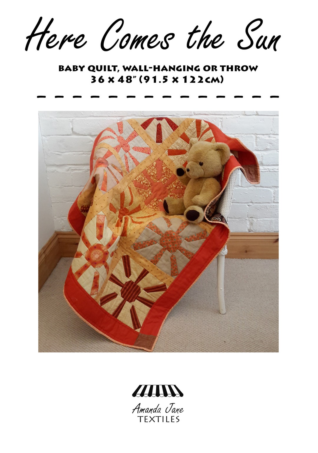 Quilt Pattern: Baby Cot Crib Baby Blanket or Wall-hanging or Throw, Sun ...