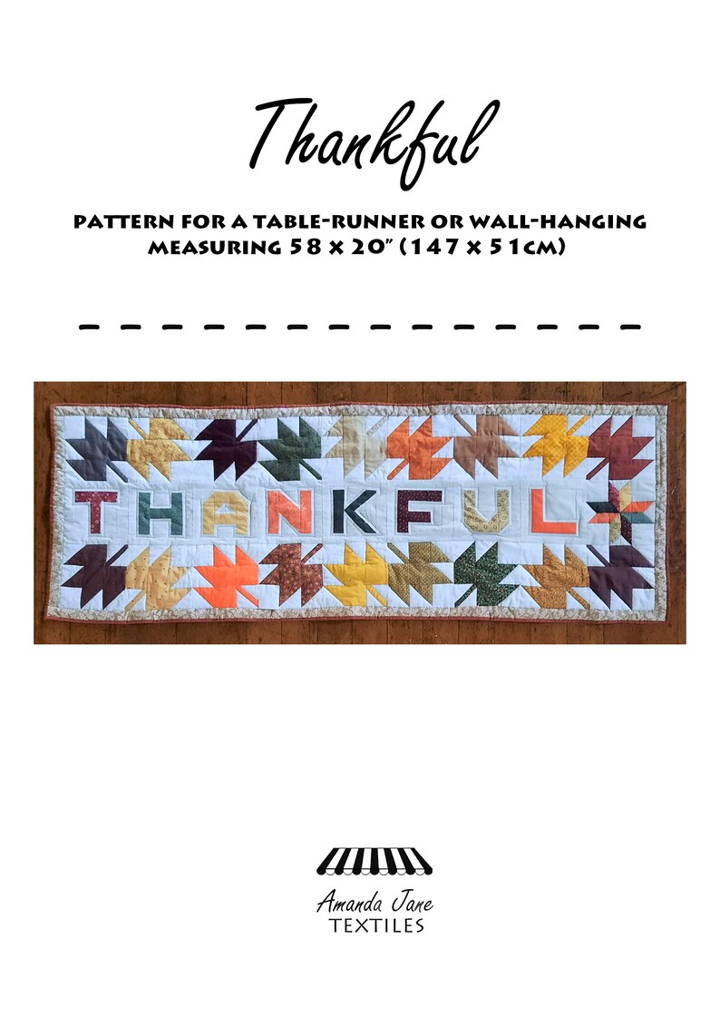 Quilt Pattern: Thanksgiving Table-runner or Wall-hanging, Maple Leaf ...
