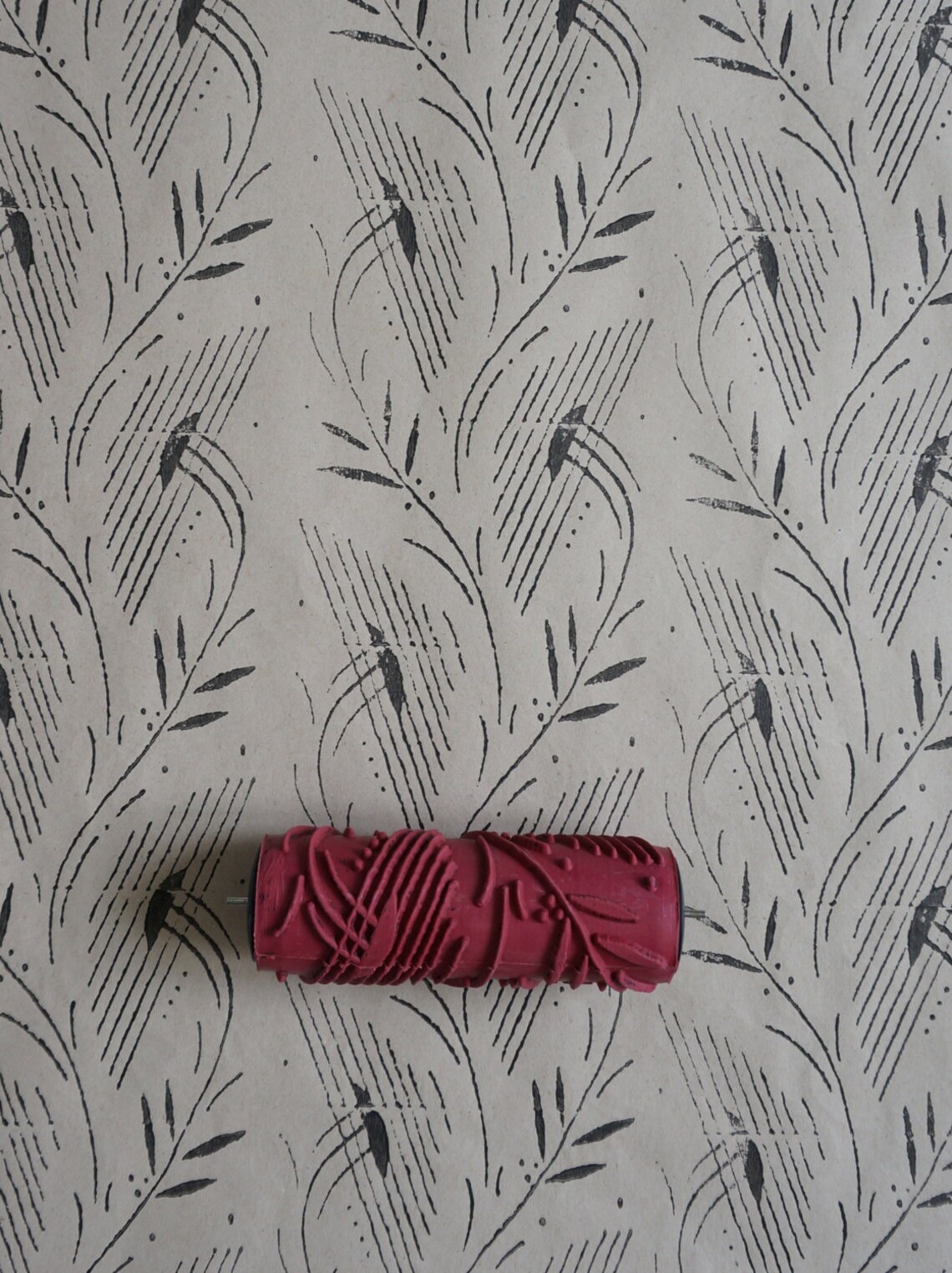 Abstract Plant Patterned Paint Roller No.9 From Paint & - Etsy