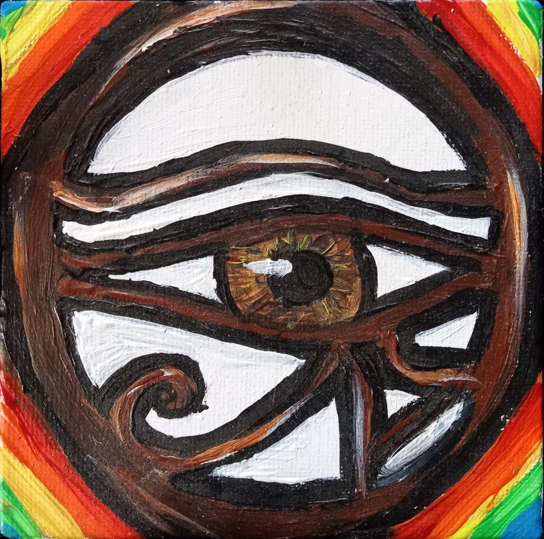 Evil Eye Art Eye of Horus Art Sunset Art 4 X 4 - Etsy
