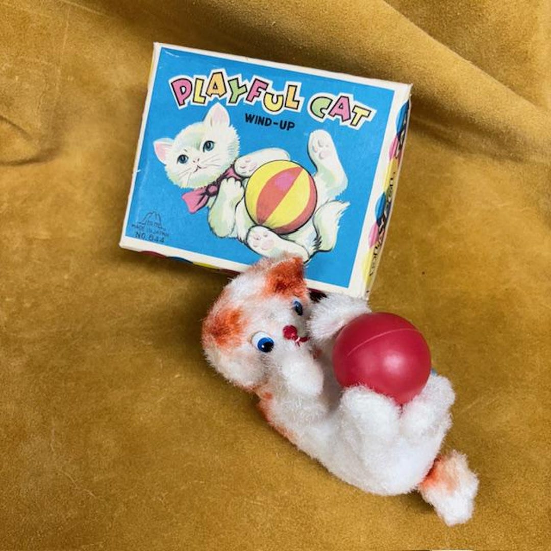 Vintage "playful Cat" Wind-up Toy - Etsy