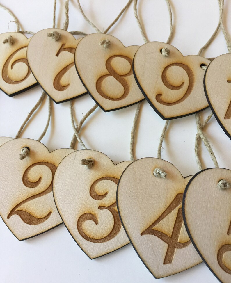 Table Numbers Wood Engraved Numbers 1-10 - Etsy