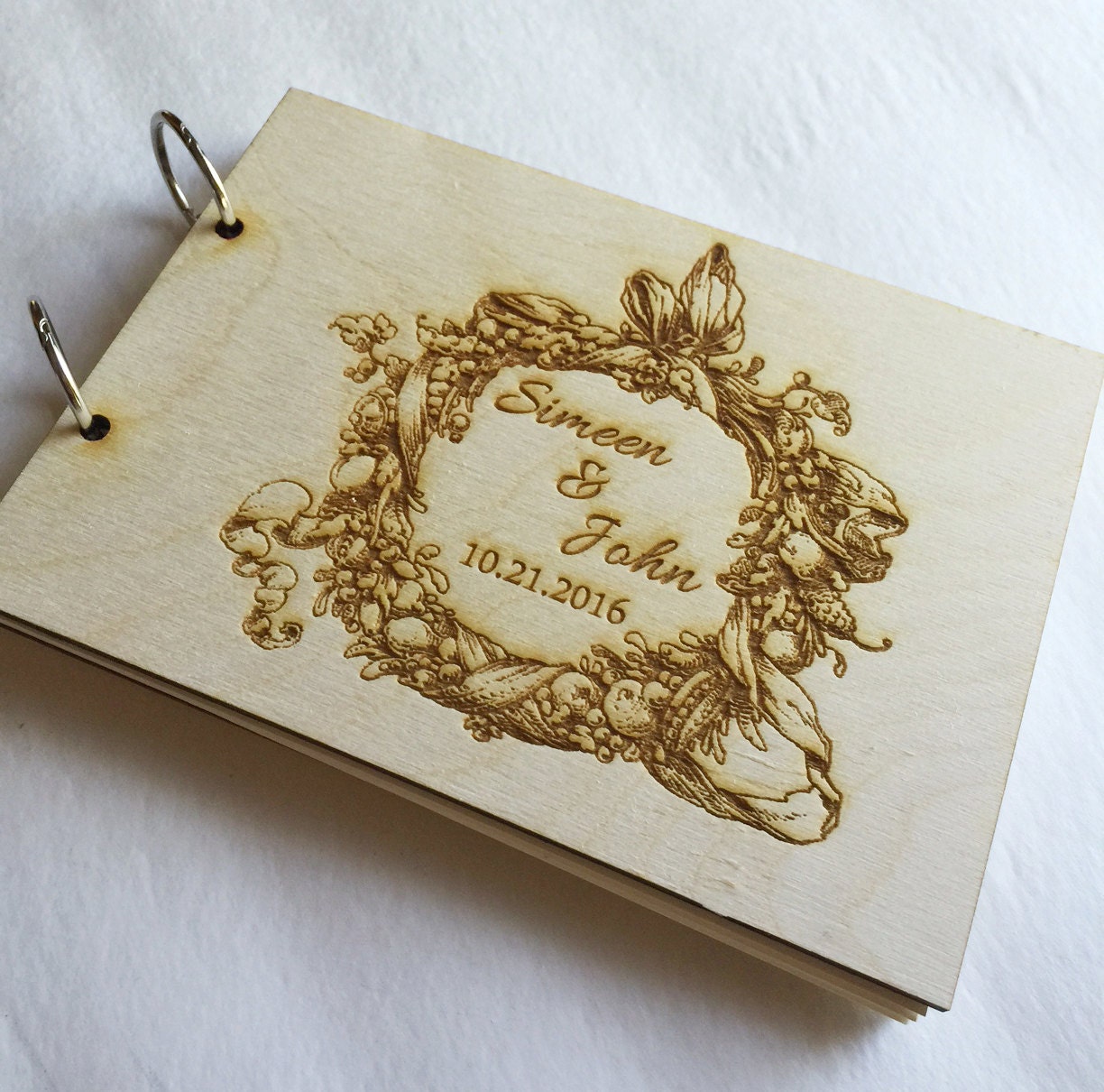 Wedding Guest Book Engraved - Wood Guest Book - Etsy