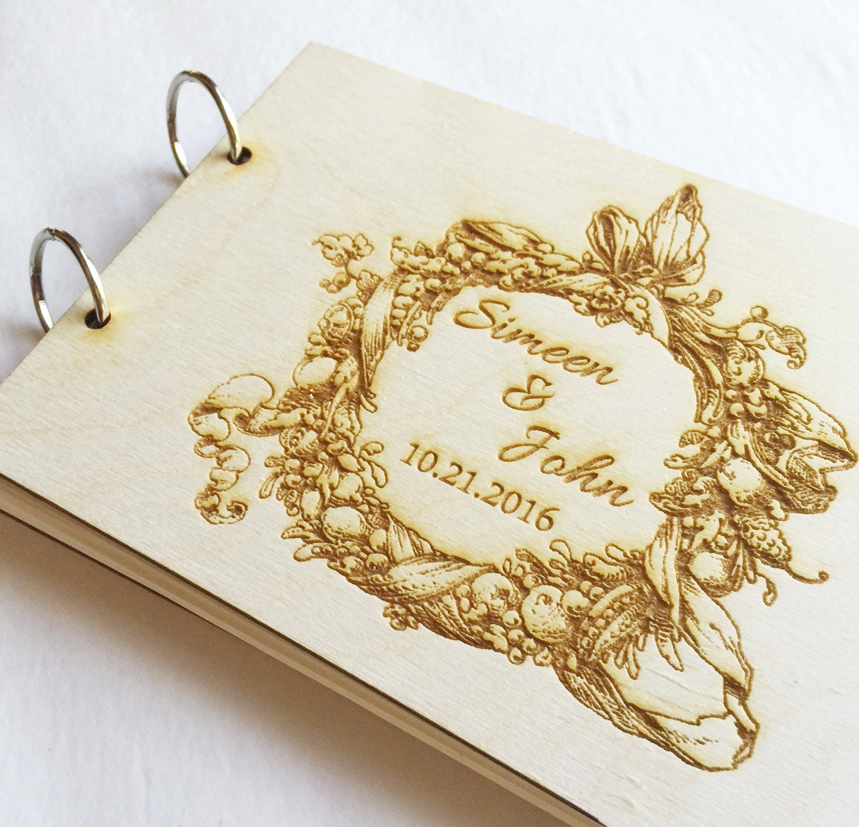 Wedding Guest Book Engraved - Wood Guest Book - Etsy