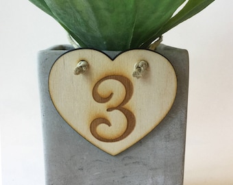 Table Numbers Wood Engraved Numbers 1-10 | Etsy