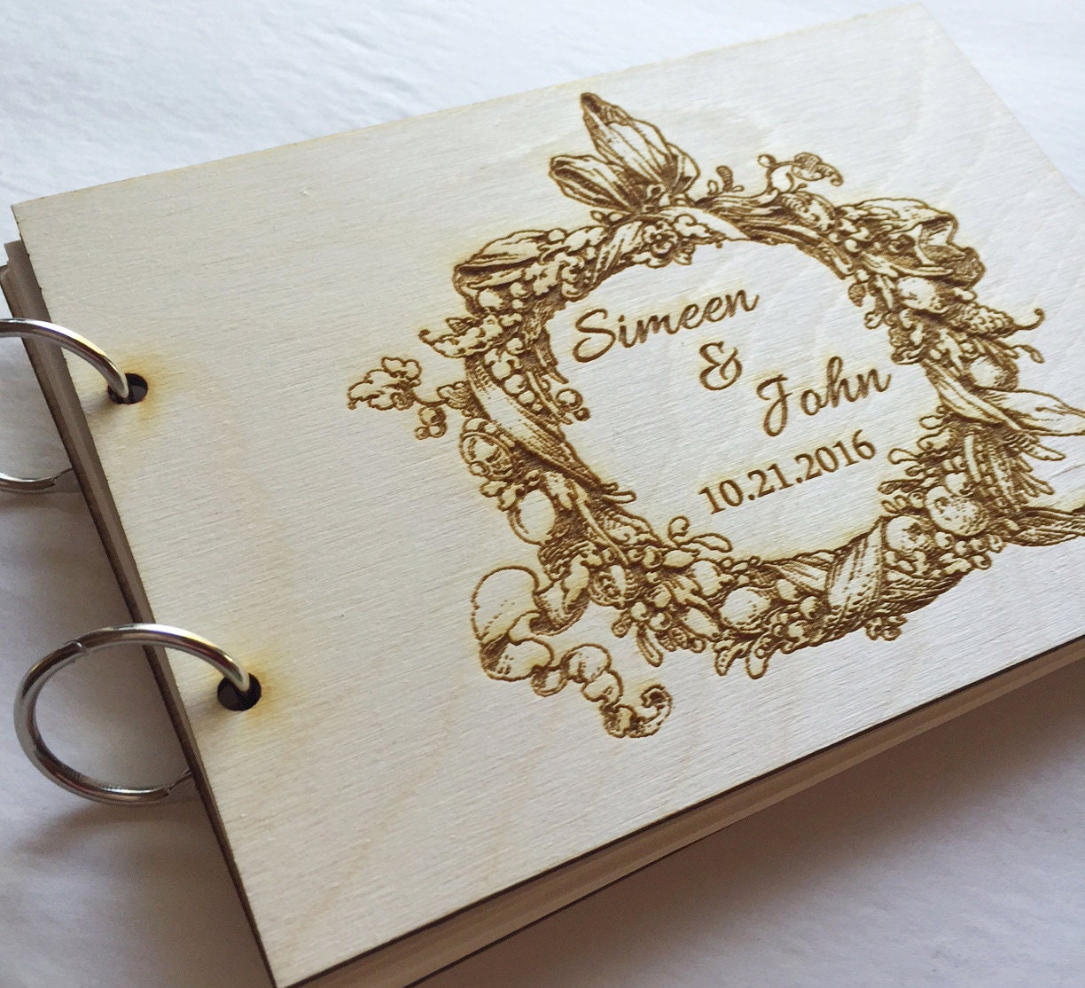 Wedding Guest Book Engraved - Wood Guest Book - Etsy