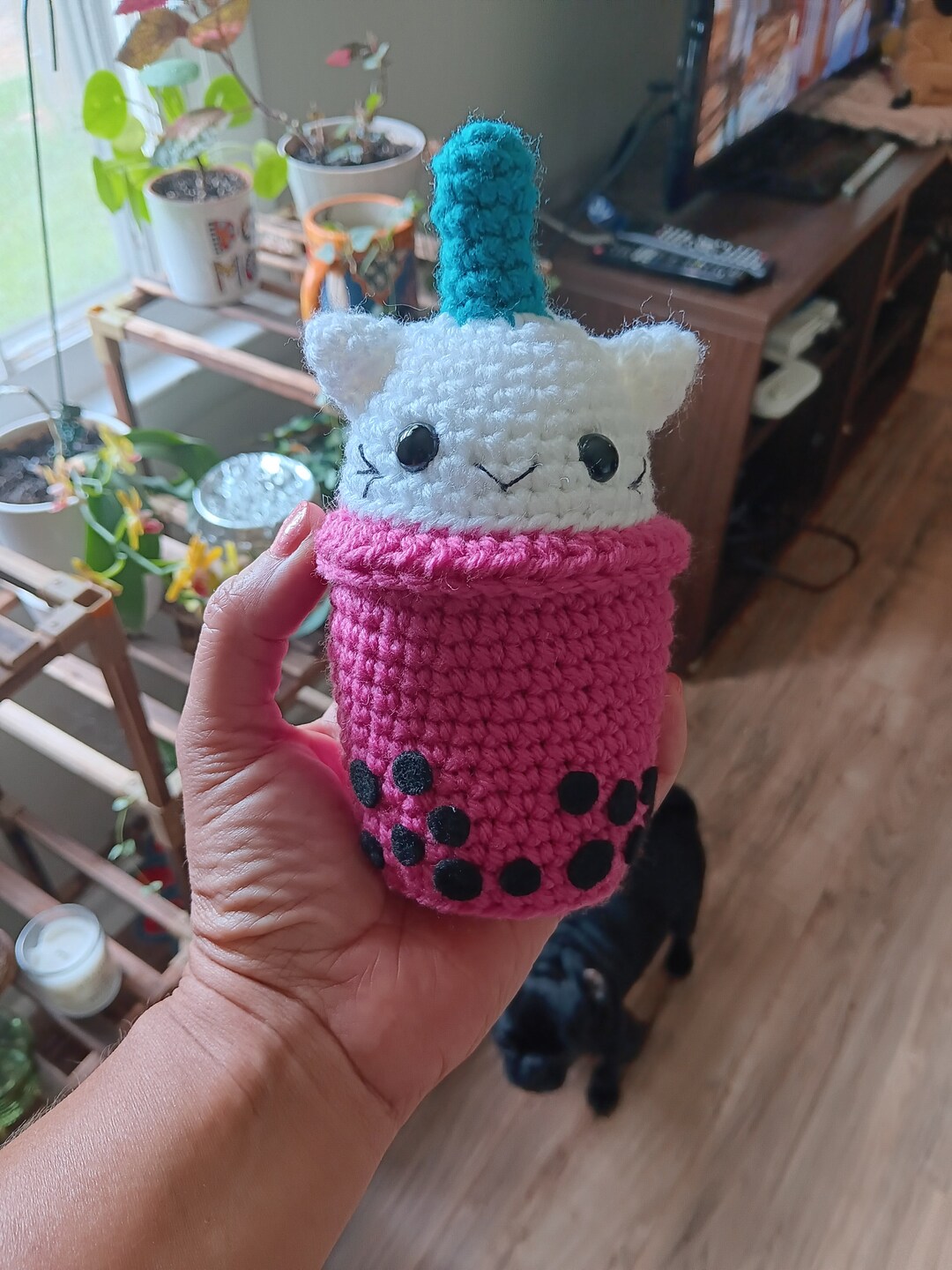 Bubble Tea Cat Plushie, Crochet Boba Tea Cat - Etsy