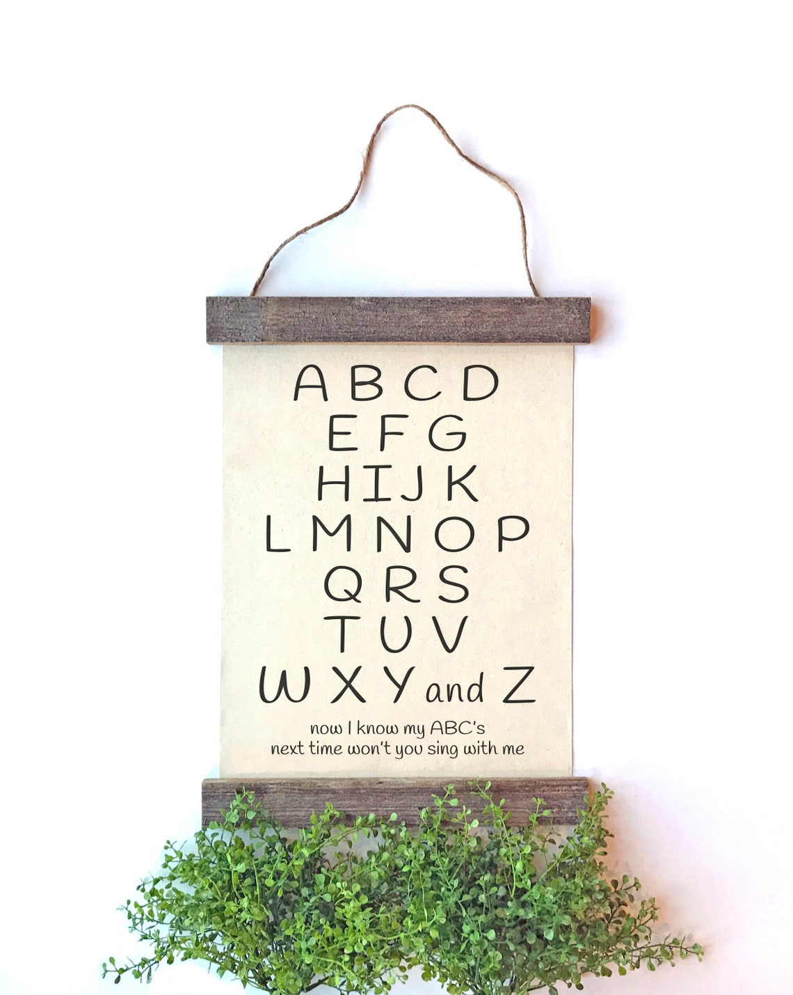 ABC Sign Alphabet Hanging Canvas Nursery Sign Kids Alphabet | Etsy