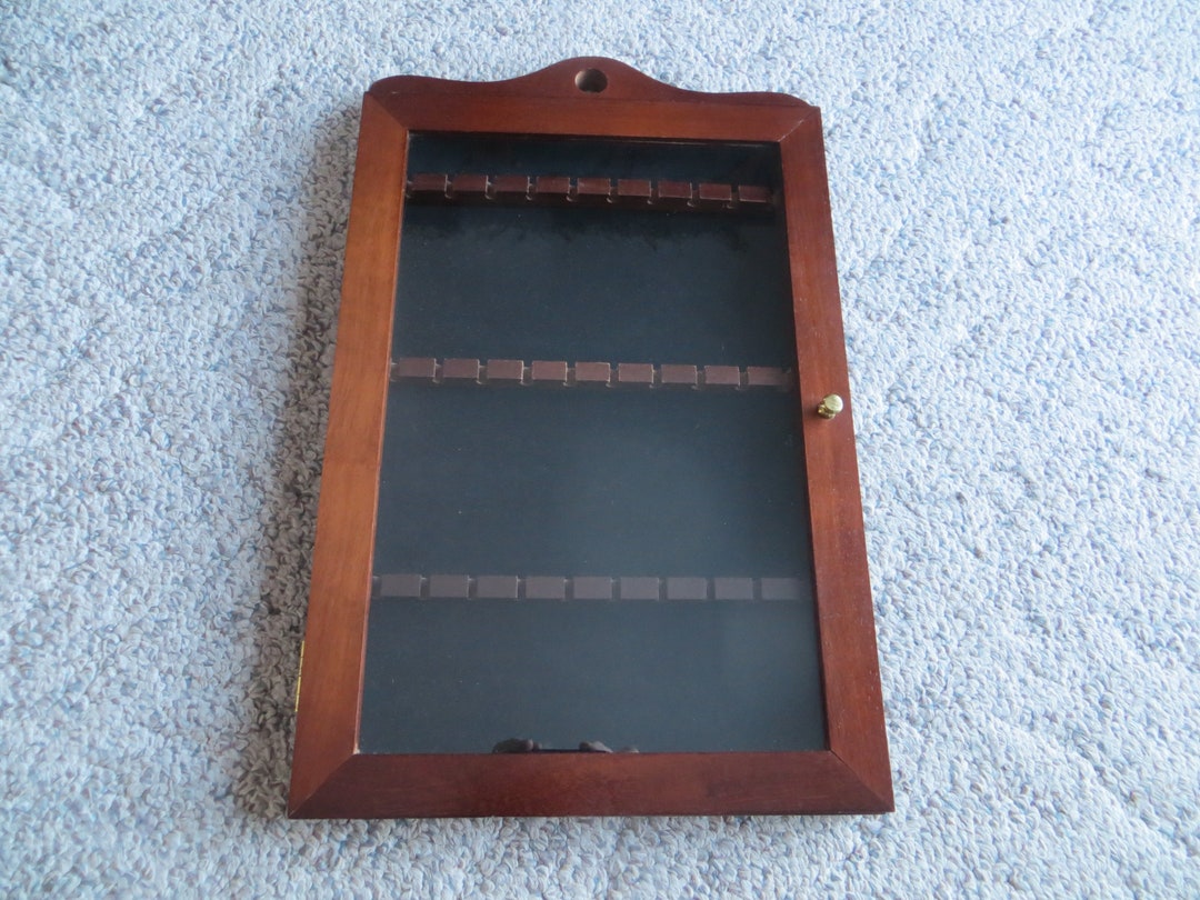 Vintage Mahogany Wood Spoon Display Case Glass Door I740 - Etsy