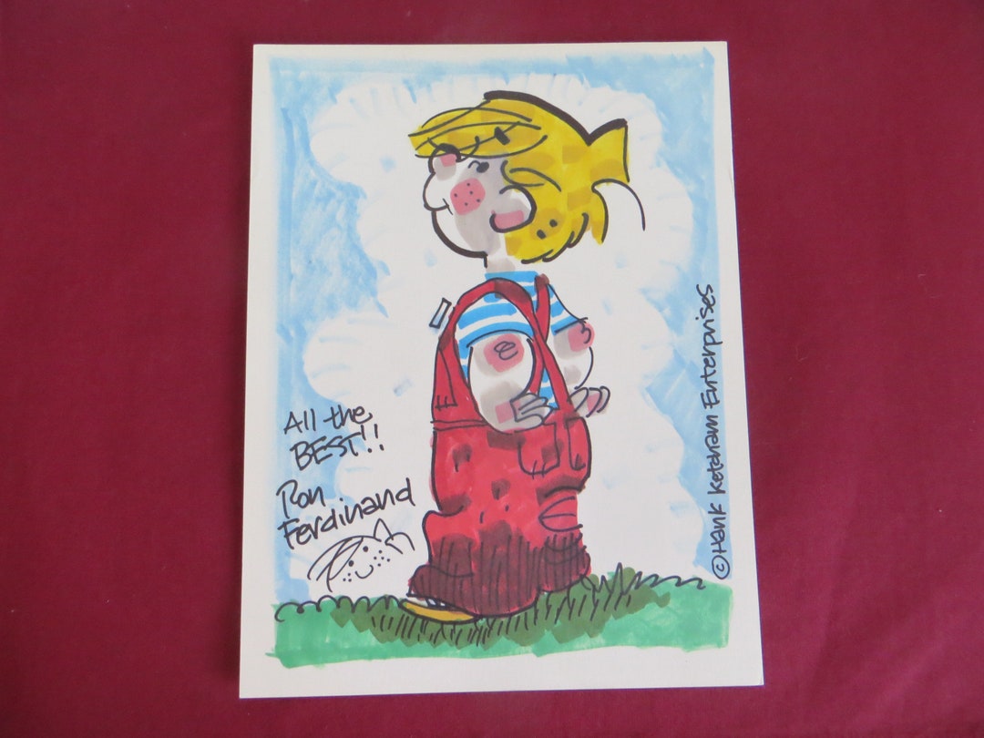 Drawing of Dennis the Menace Hand Signed Ron Ferdinand Hank Ketcham ...