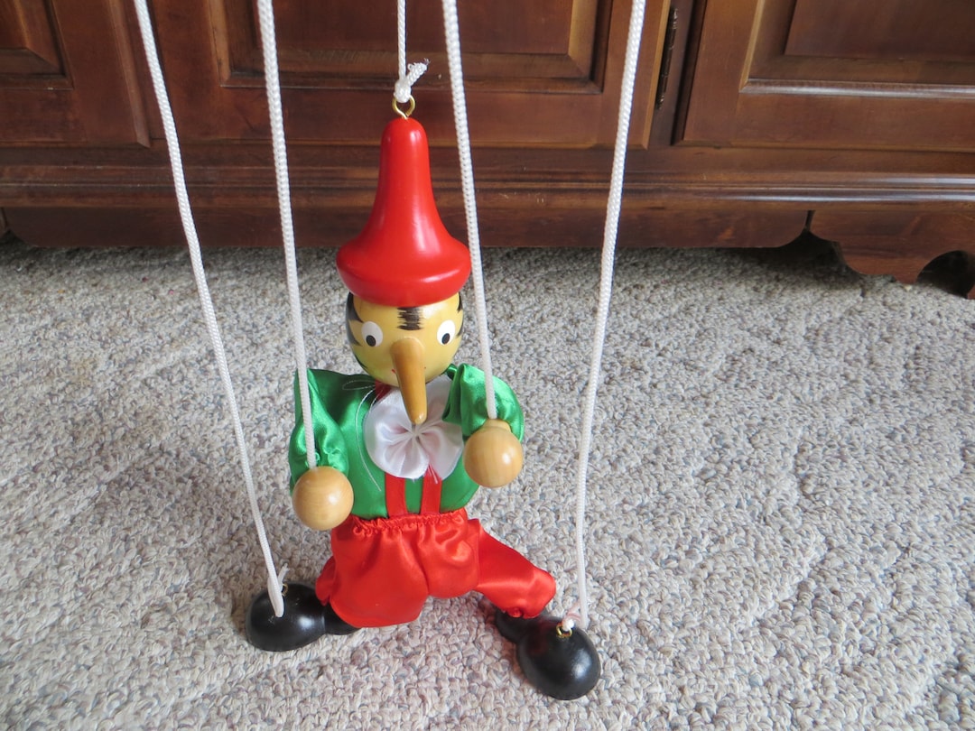 Pre Owned Pinocchio Puppet Marionette String Puppet Wood Toys and Games ...
