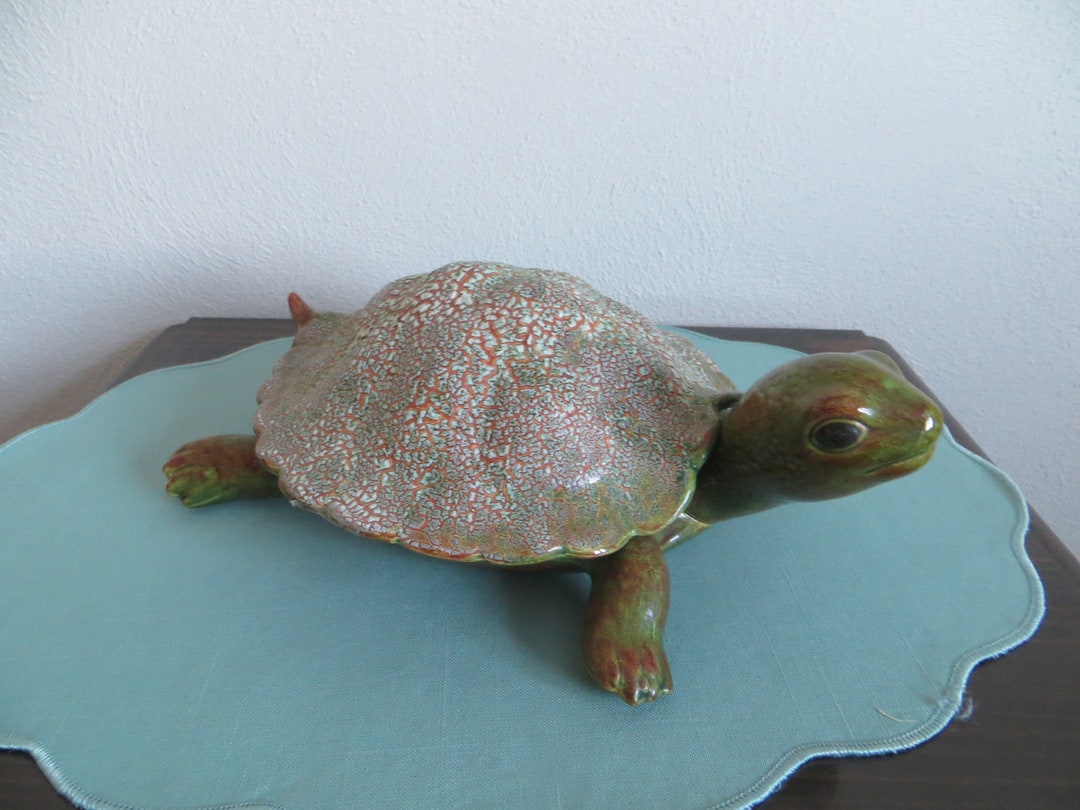 1974 Art Pottery Large Turtle Ceramic Home Decor MD I741 - Etsy