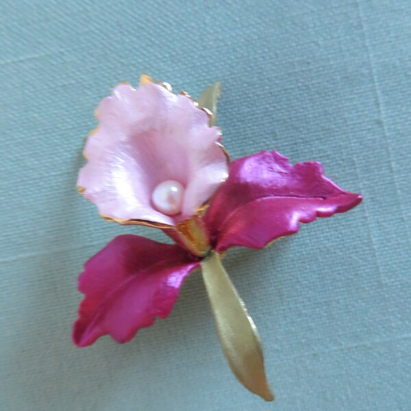 Orchid Flower Brooch - Etsy