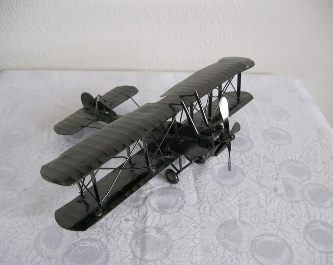 Silver Metal Bi Plane Model Airplane K796 - Etsy