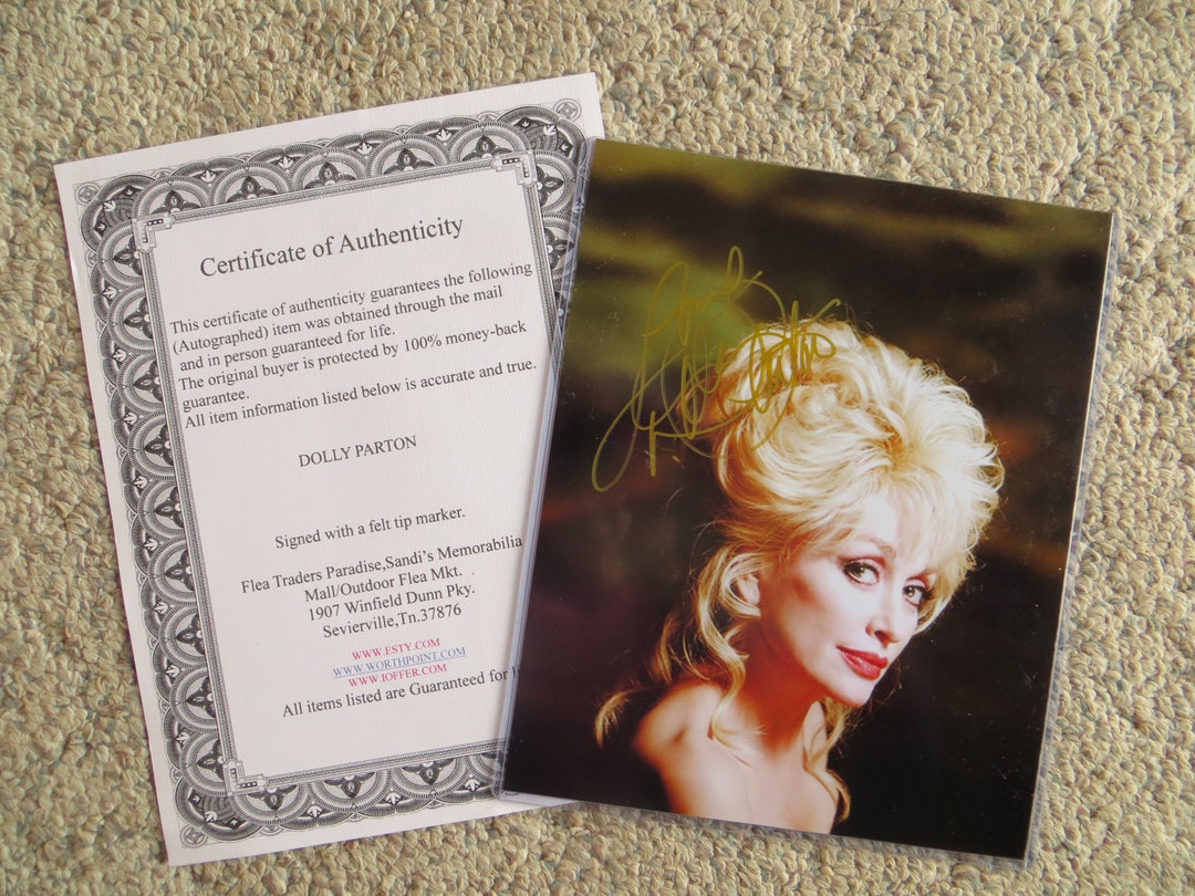 Vintage Dolly Parton Signed Photograph Autoghraphed 8x10 Cert of ...