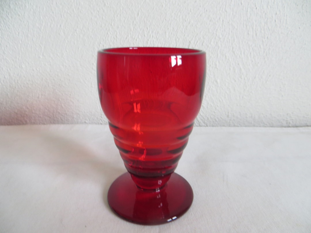 Vintage Rare Footed Toothpick Holders Ruby Red Glass I533 - Etsy