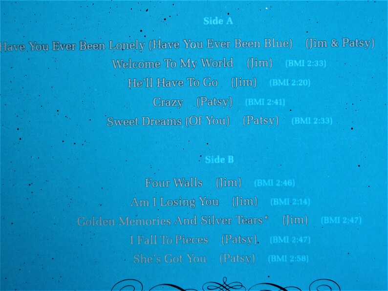 1981 Record Album LP Vinyl Jim Reeves and Patsy Cline Greatest | Etsy