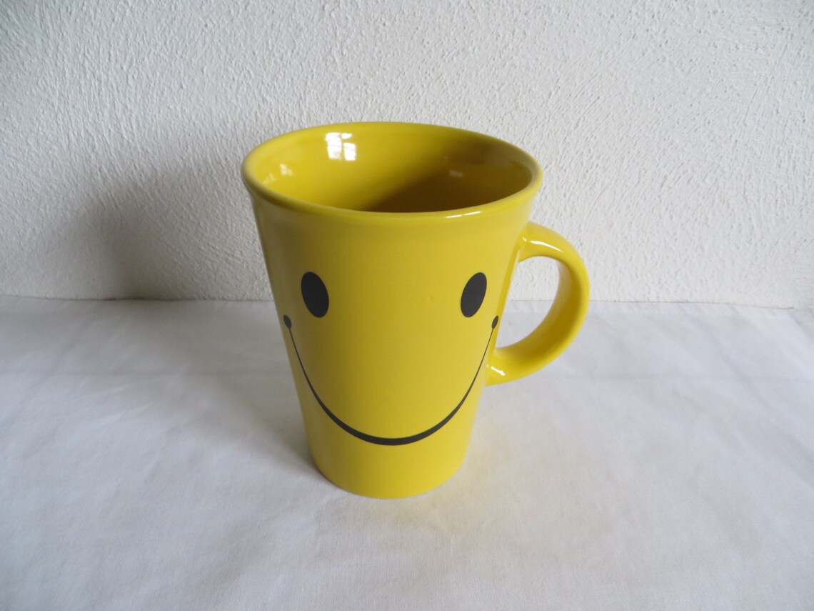 Yellow Happy Face Smile Cup Mug Home and Living Kitchen and | Etsy