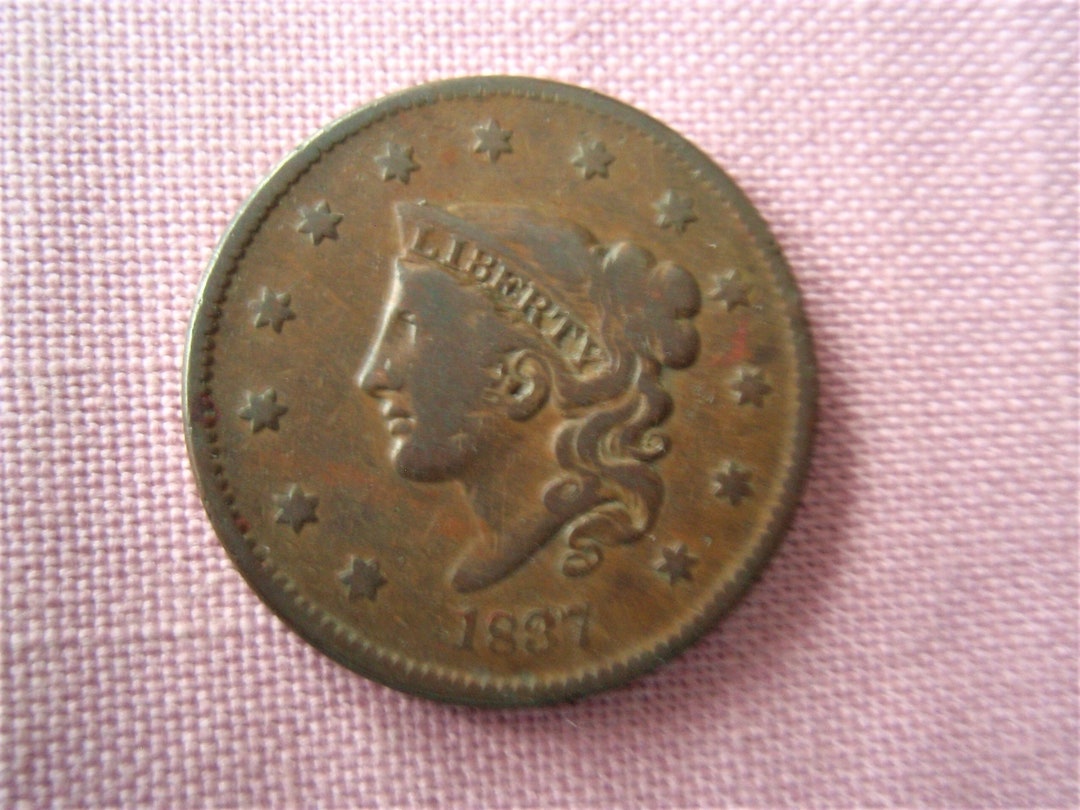 Antique 1837 Coronet Head Large Cent, “full Liberty“united States of ...