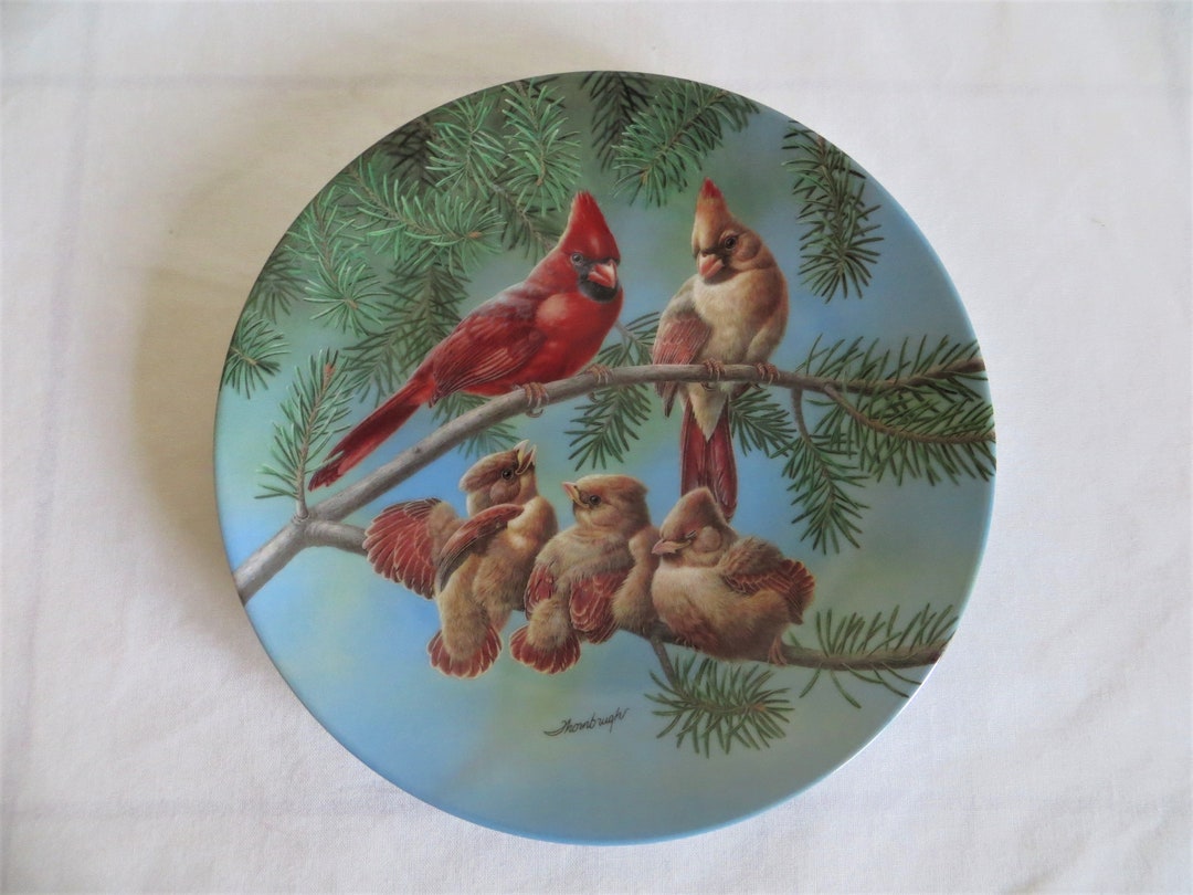 Decorative Bird Plate Cardinals With Babies Knowles the Singing Lesson ...