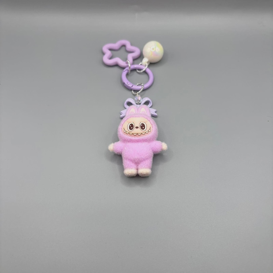 Purple Standing LU-BU-BU Mini Keychains Bag Car Keychain Pendant ...