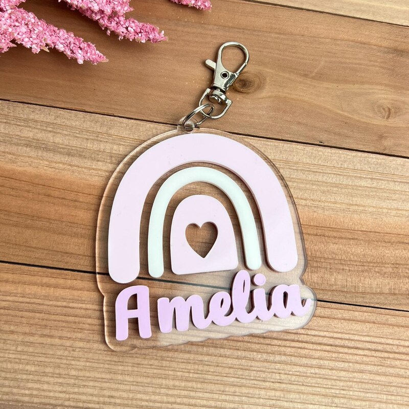 Rainbow Keychain - Etsy