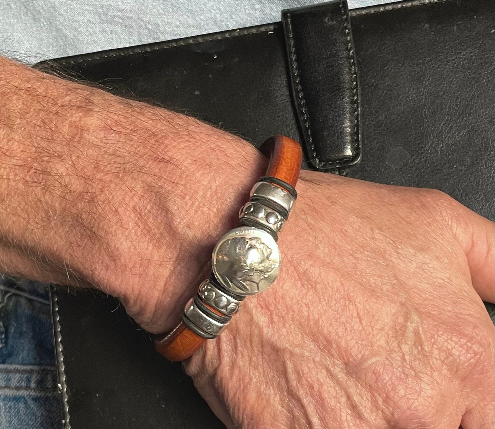 Leather Bracelet Magnetic Leather Bracelet Unisex Leather - Etsy