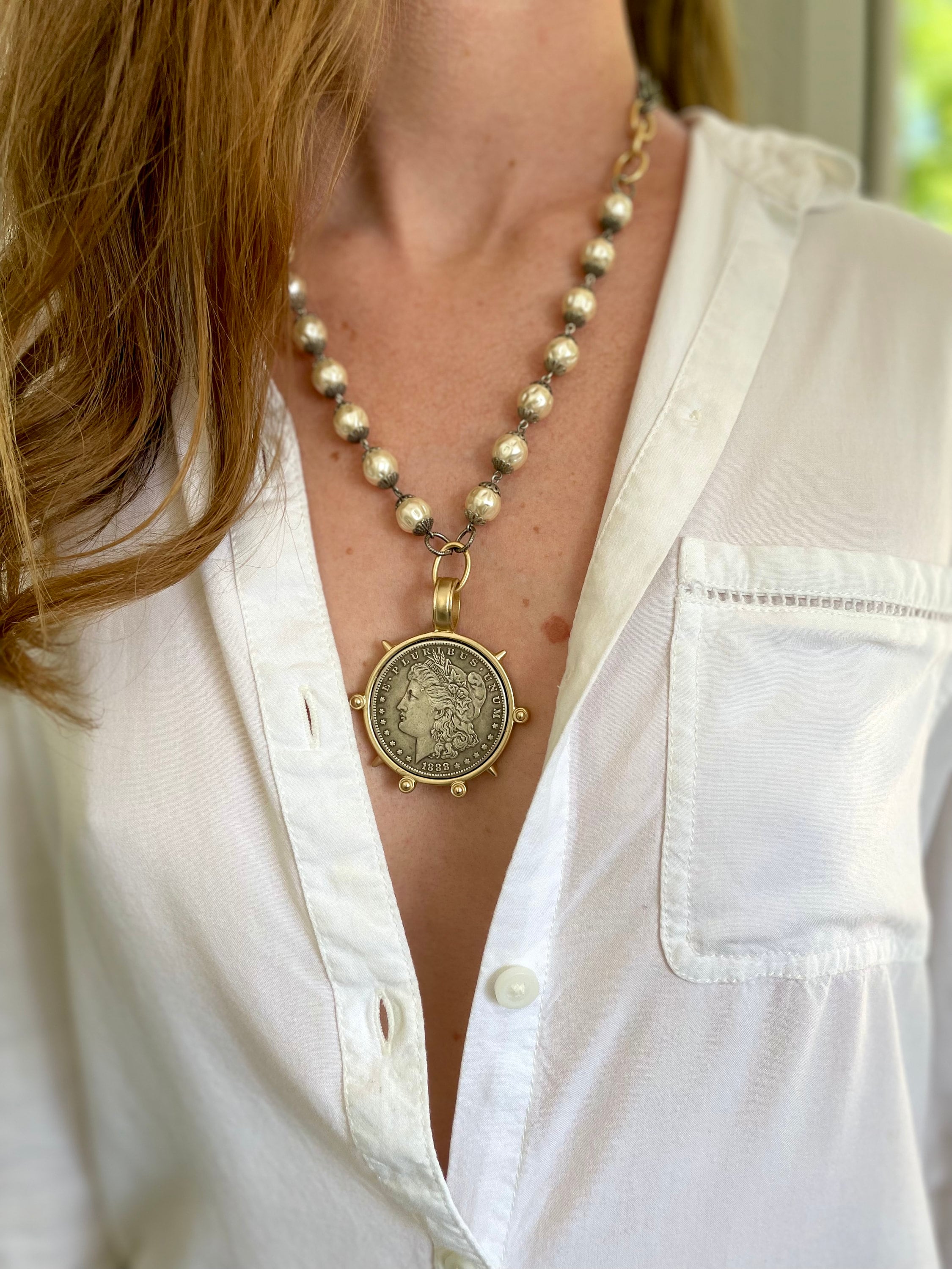 Coin Necklace Vintage Silver Dollar Coin Necklace Coin - Etsy