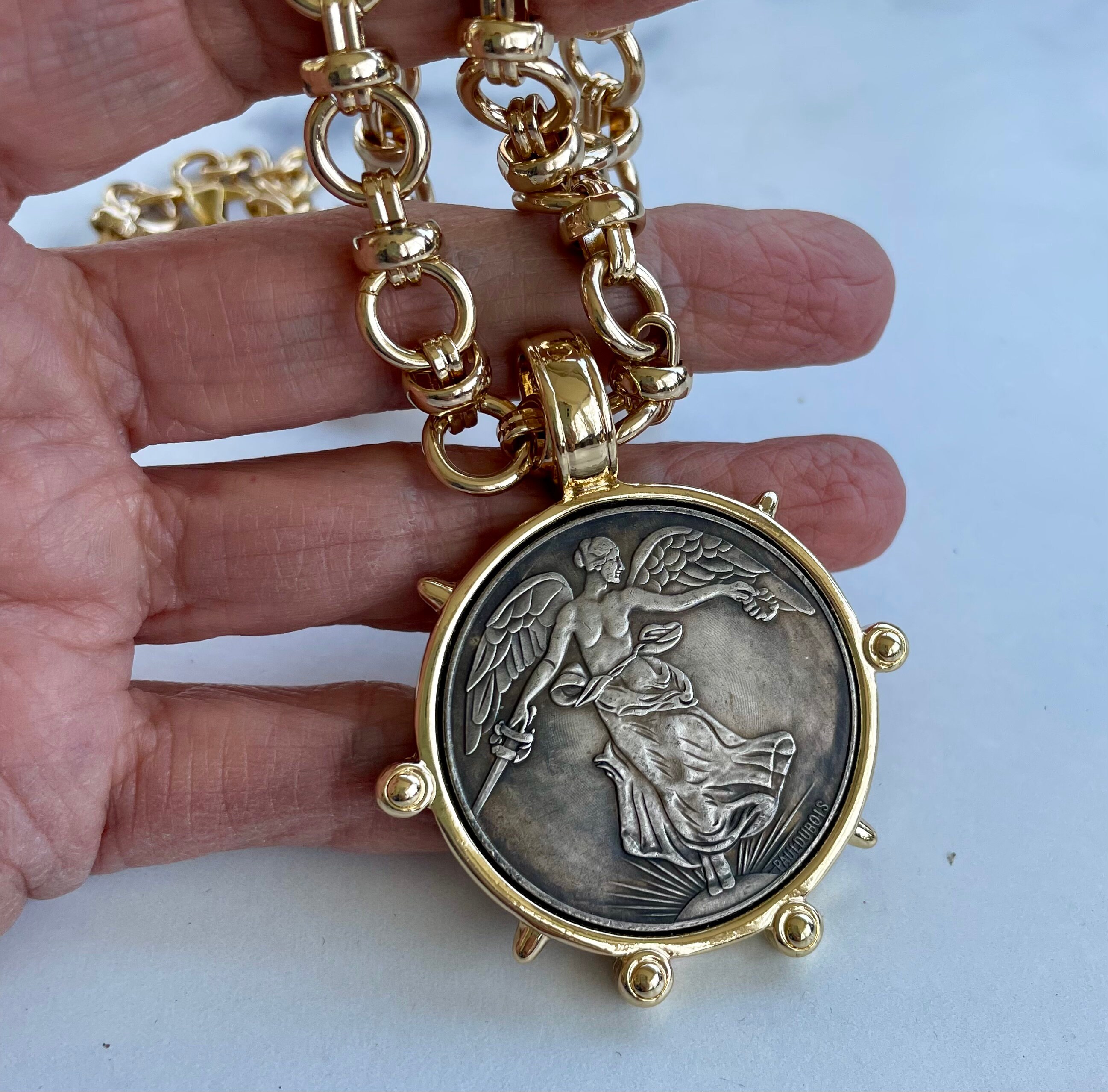 Vintage Coin Reproduction Necklace, Gold Necklace With Coin, Gold Coin ...