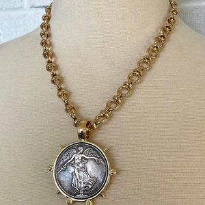 Vintage Coin Reproduction Necklace, Gold Necklace With Coin, Gold Coin ...