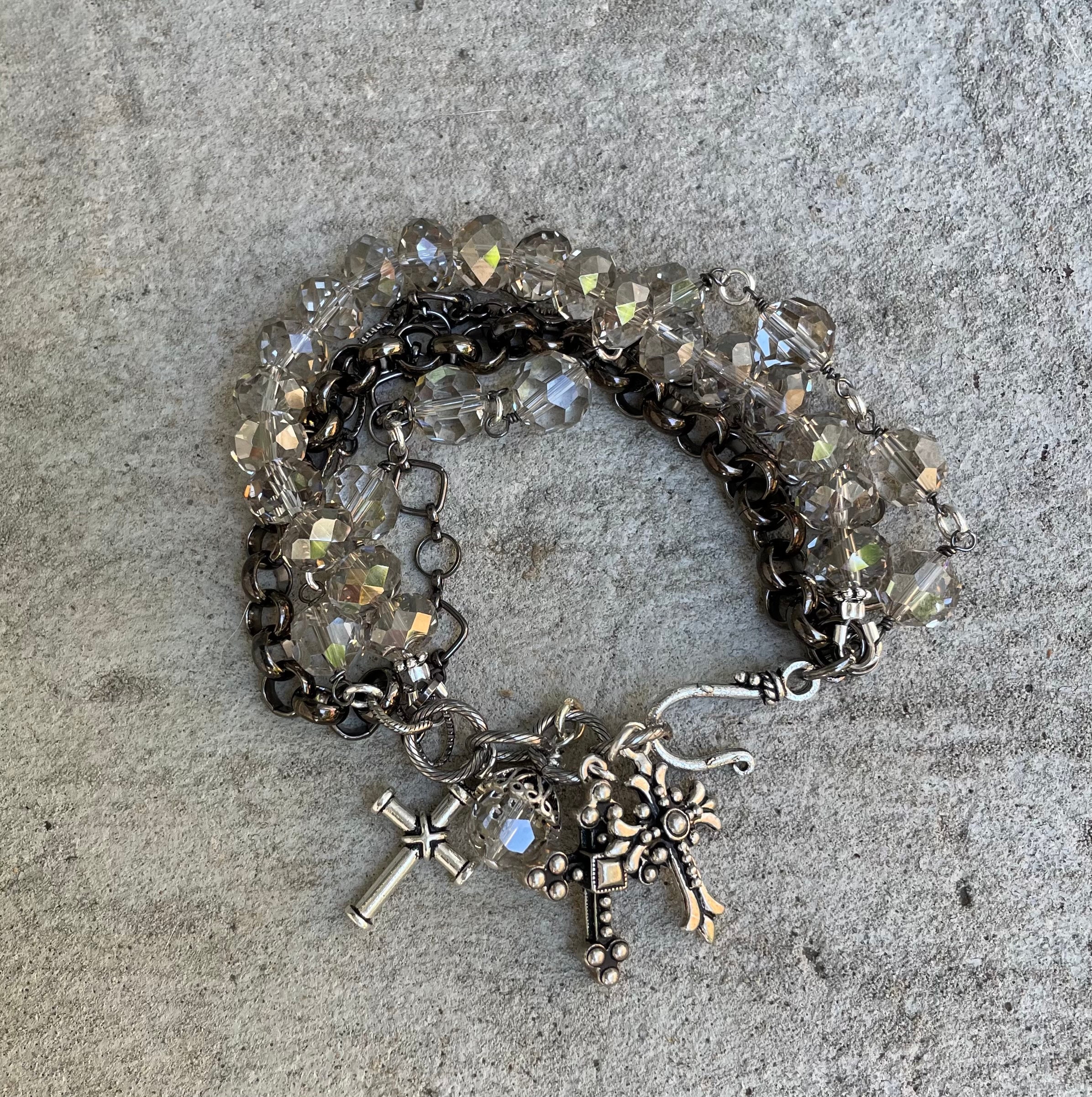 Multi-strand bracelet crystal bracelet beaded multi-strand | Etsy