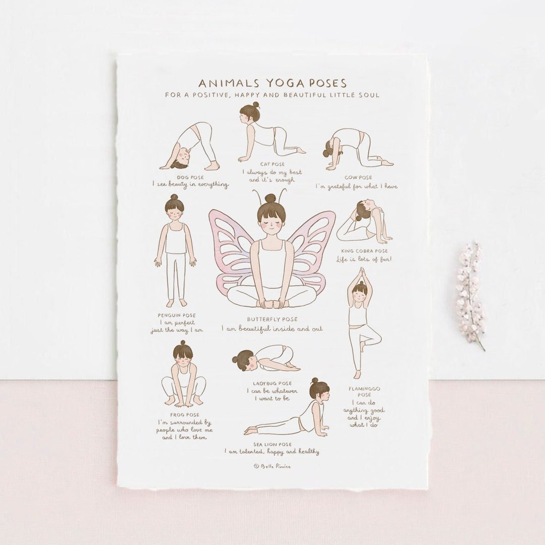 Animals Yoga Mantra Poster for Kids ENGLISH/ Yoga / Kids Yoga / Yoga ...