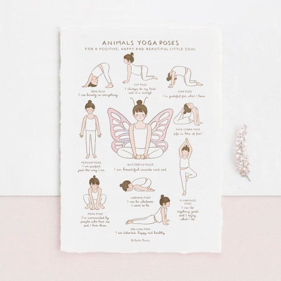 Animals Yoga Mantra Poster for Kids ENGLISH/ Yoga / Kids Yoga - Etsy