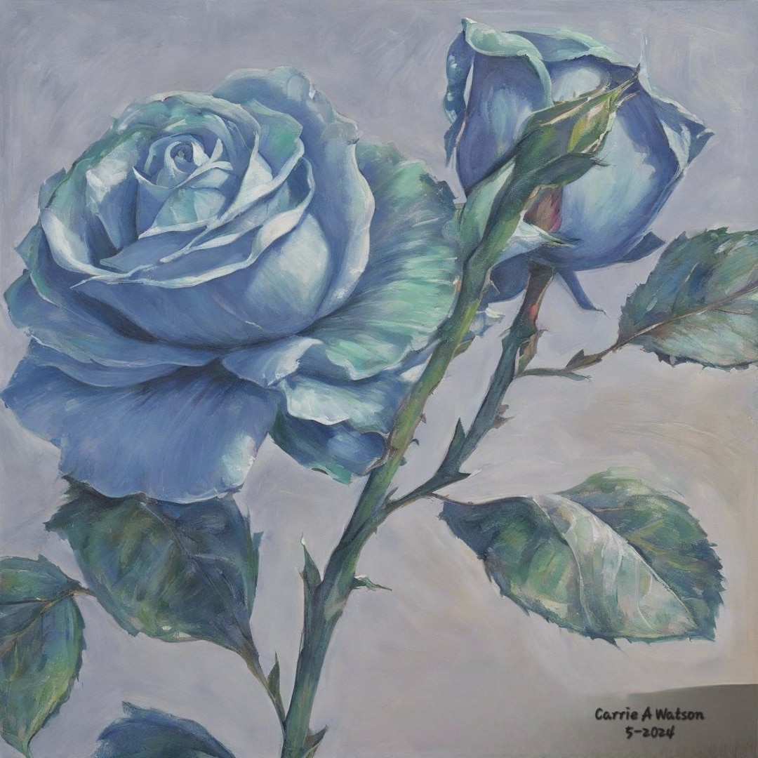 The Blue Rose Cross-stitch Pattern - Etsy