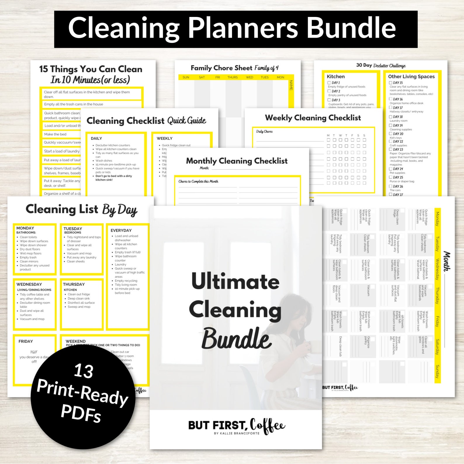 Cleaning Printable Bundle Cleaning Schedules, Weekly Cleaning Checklist ...