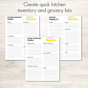 Meal Planning Printable Bundle Weekly Meal Planner Kitchen - Etsy