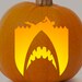 Printable Pumpkin Stencil for Carving JAWS Shark and Swimmer Silhouette ...