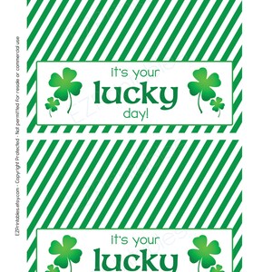 It's Your Lucky Day! - PRINTABLE St. Patrick's Day Treat Bag/goodie Bag ...