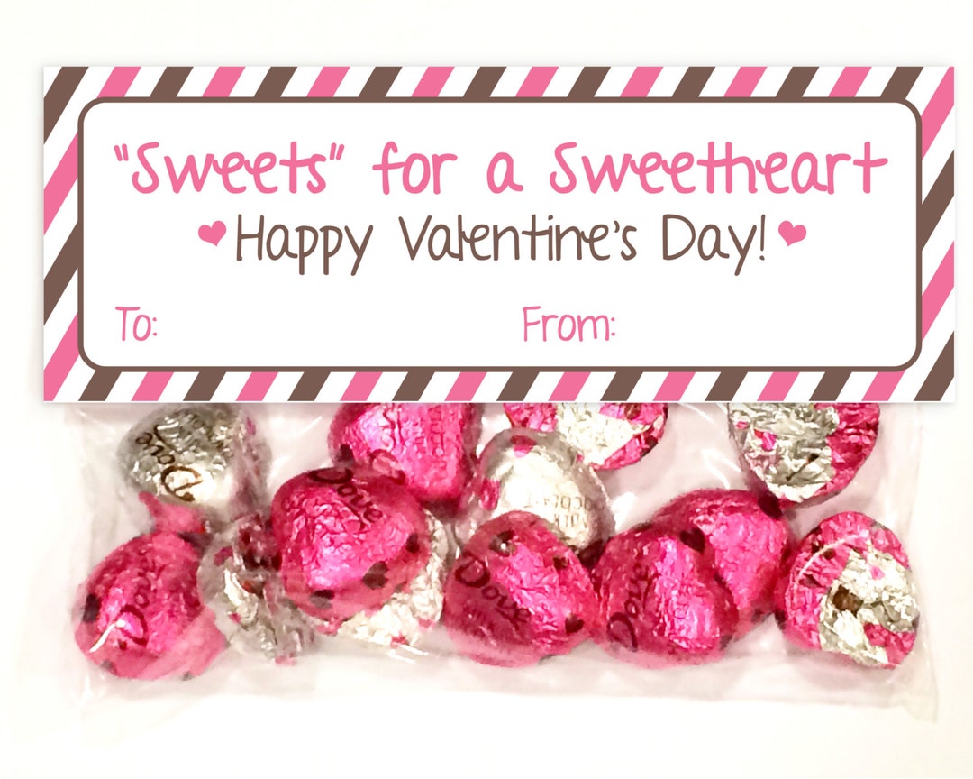 Printable Valentine's Day Goodie Bag/treat Bag Topper - "sweets for a ...