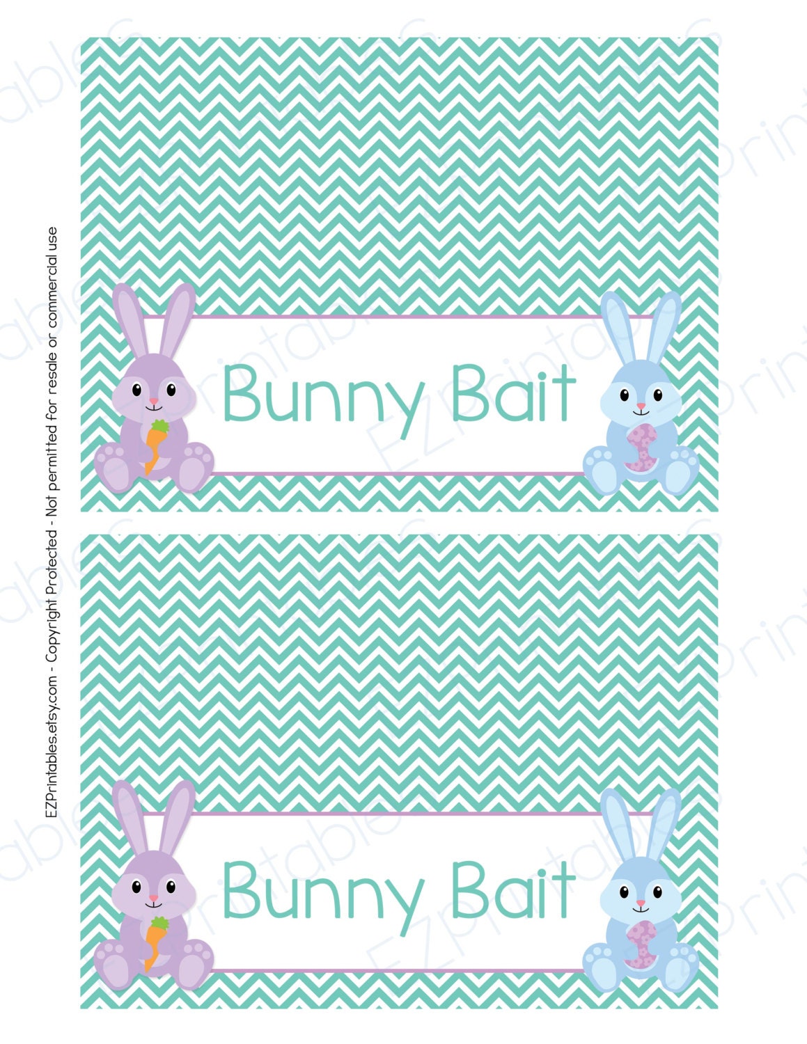 Bunny Bait PRINTABLE Easter Treat Bag Topper INSTANT - Etsy