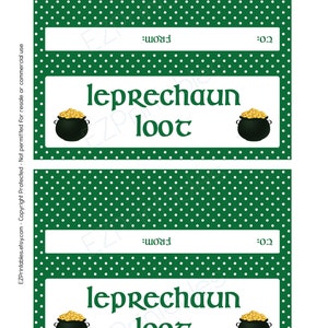 Leprechaun Loot! - PRINTABLE St. Patrick's Day Treat Bag/goodie Bag ...