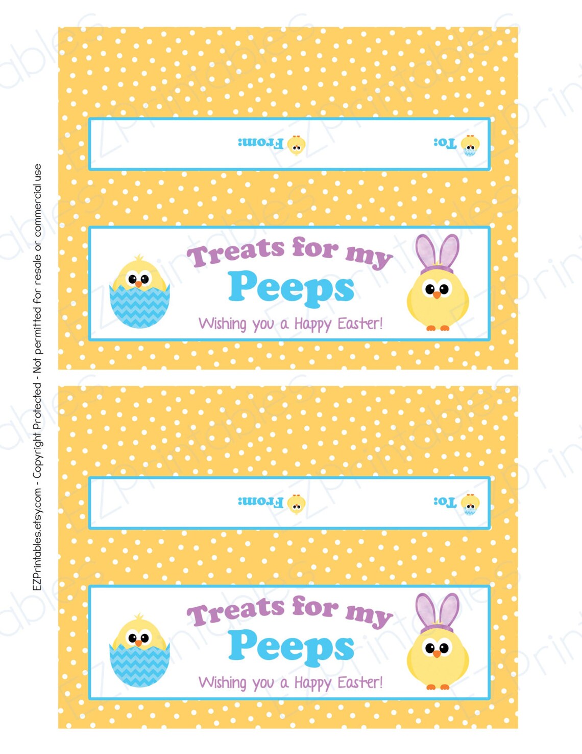 Treats for My Peeps PRINTABLE Easter Treat Bag Goodie Bag | Etsy