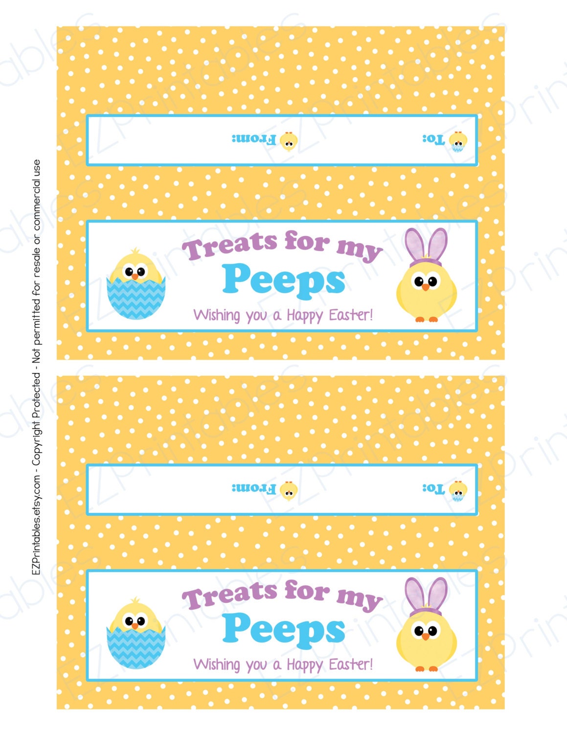 Treats for My Peeps PRINTABLE Easter Treat Bag Goodie Bag | Etsy