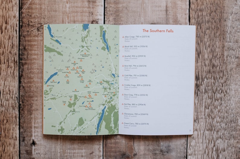 Walking the Wainwrights A5 Notebook and Hill Tick List A5 - Etsy UK