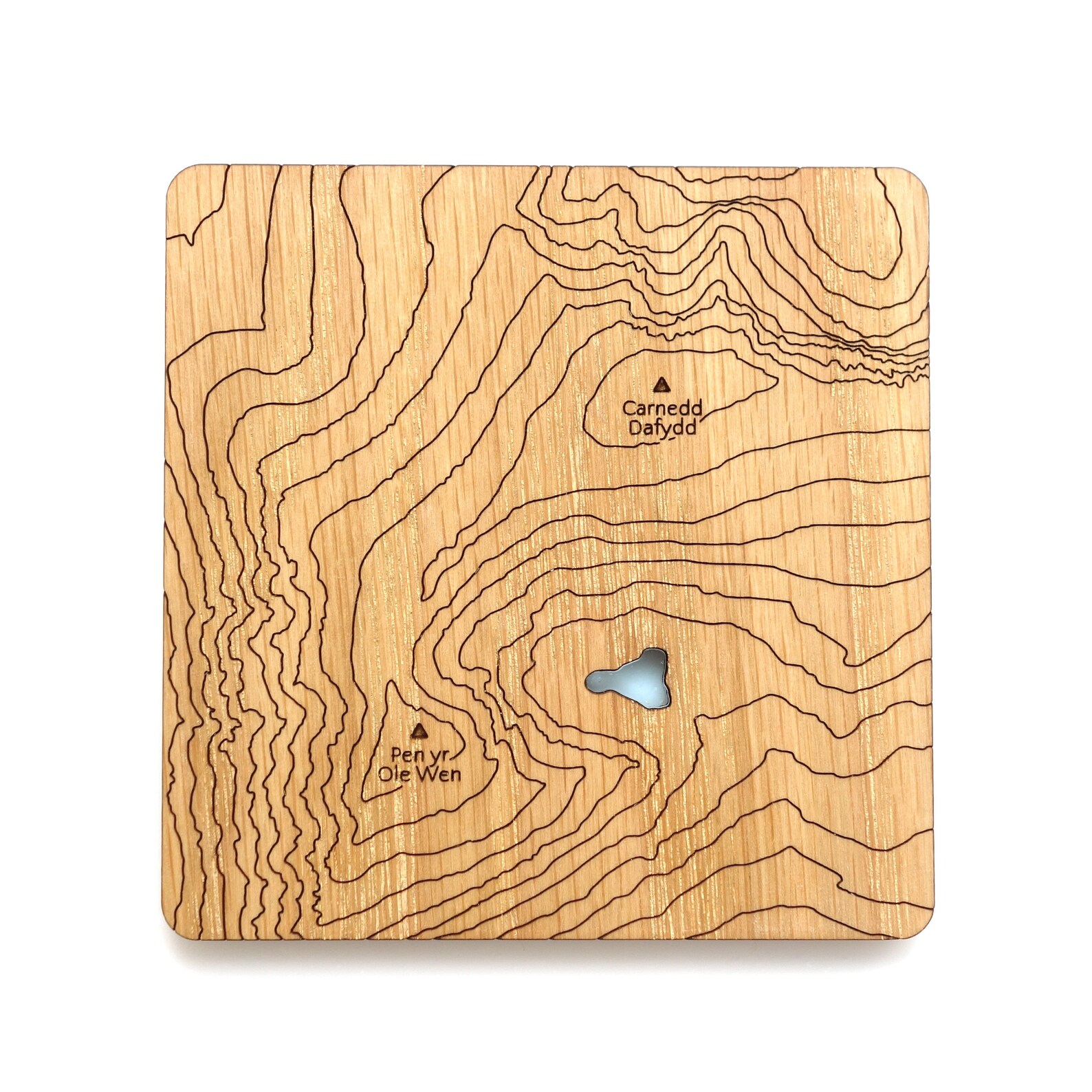 Wales, Snowdonia Coasters: Laser Etched Maps on Oak, a Gift for Walkers ...