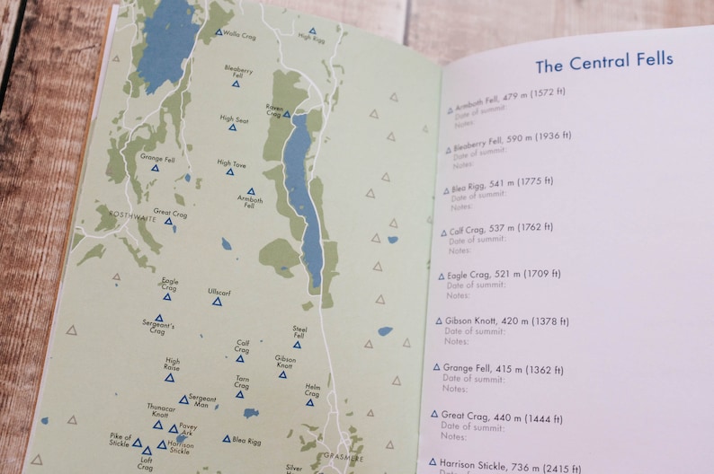 Walking the Wainwrights A5 Notebook and Hill Tick List A5 - Etsy UK