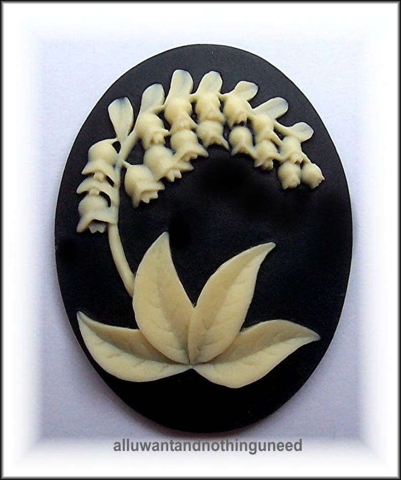 12 Assorted Styles Ivory Color on Black 40mm X 30mm Resin | Etsy