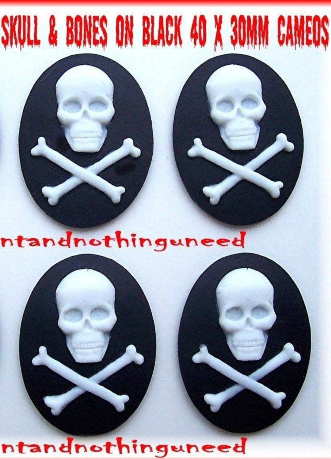 4 Goth Punk Zombie Dead Goth Punk Halloween Emo SKULL and Bones ...