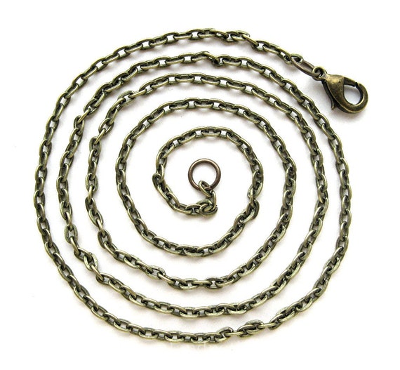 2 Metal Antiqued BRONZE TONE 24 Inch Long Chains Neck Chains - Etsy