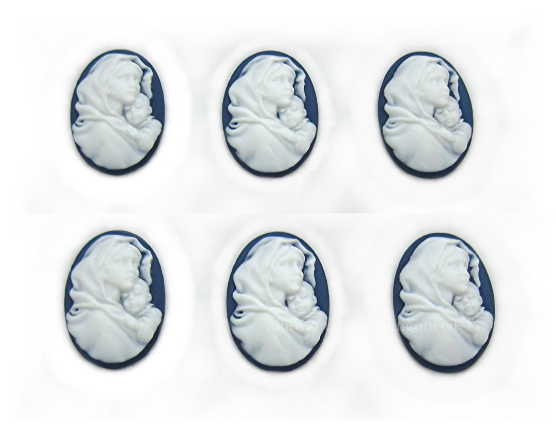 6 Christian Religious 25mm X 18mm MOTHER Holding CHILD or MADONNA and ...